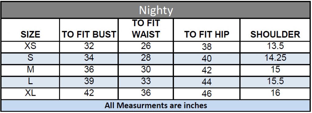 Body Size Chart – Drishtee Mirimarket